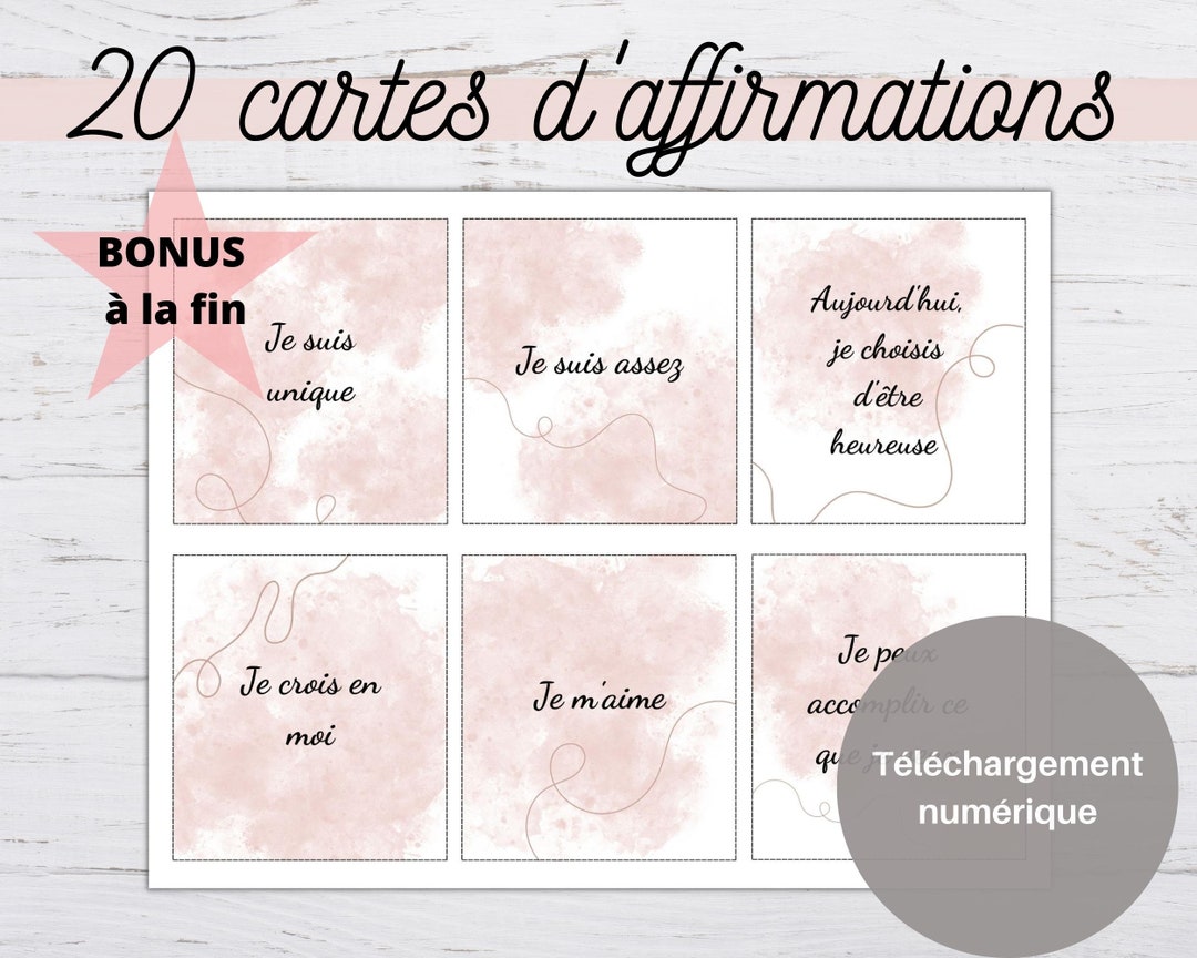 Printable Positive Affirmations Cards, Inspirational Phrases ...