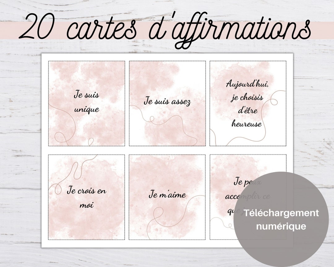 Cartes d'affirmations positives imprimables Phrases - Etsy France