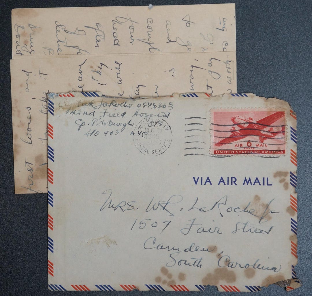 WW2 Letter Home, Air Mail Cover and Letter 1945 From Captain - Etsy