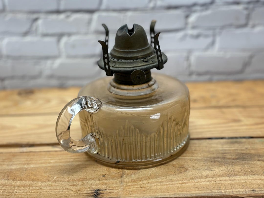Antique Pattern Glass Oil Lamp Base and Burner, With Finger Handle - Etsy