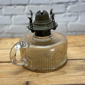 Antique Pattern Glass Oil Lamp Base and Burner, With Finger Handle - Etsy
