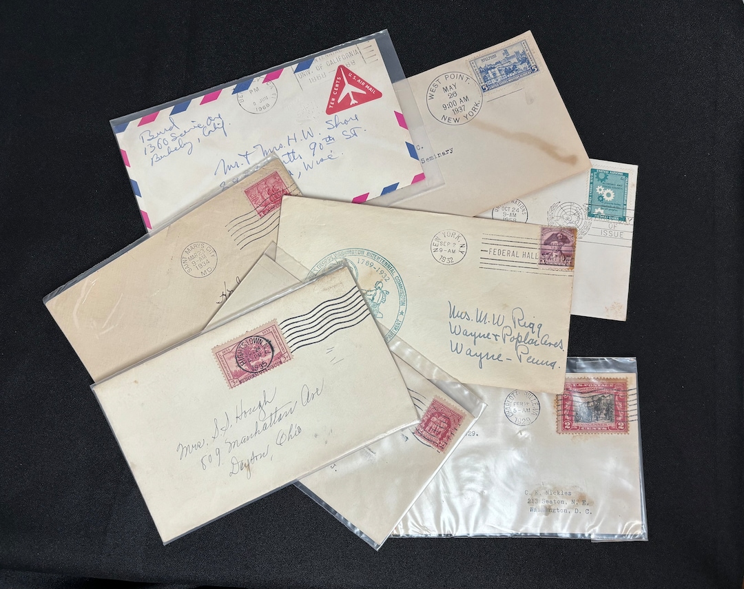 8 Vintage US Postage Covers or Stamped Envelopes Assorted and Not ...