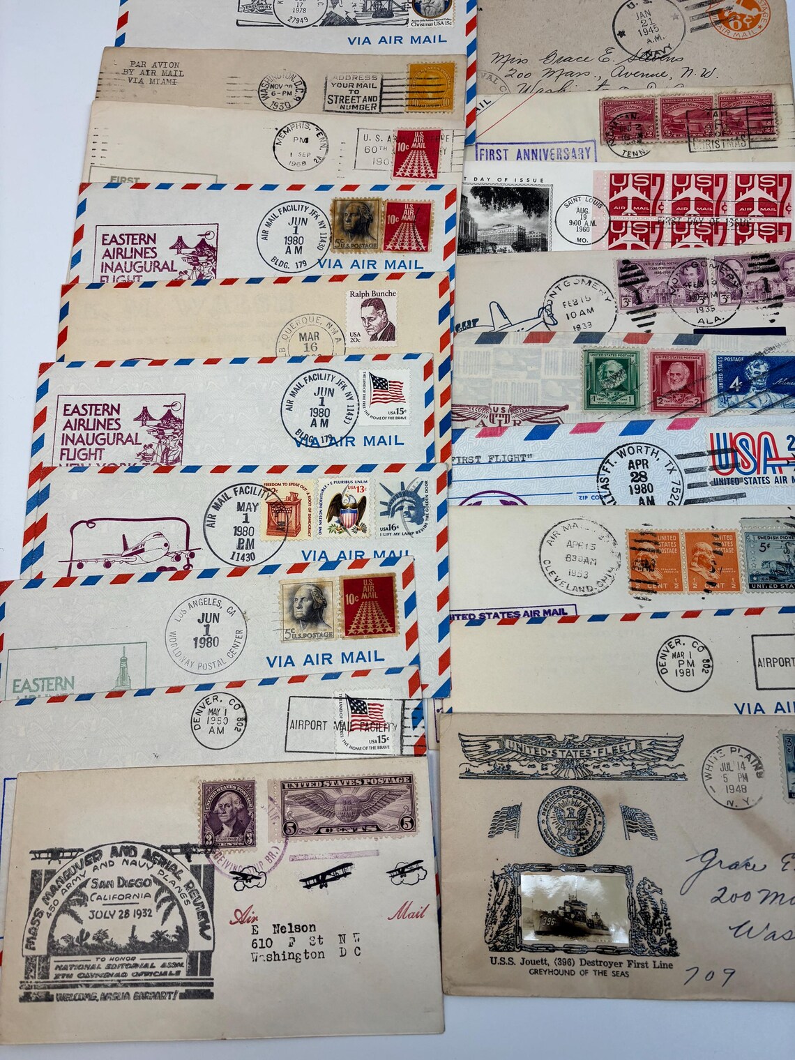 18 Vintage Air Mail Covers: First Flights, Military Collectibles - Etsy