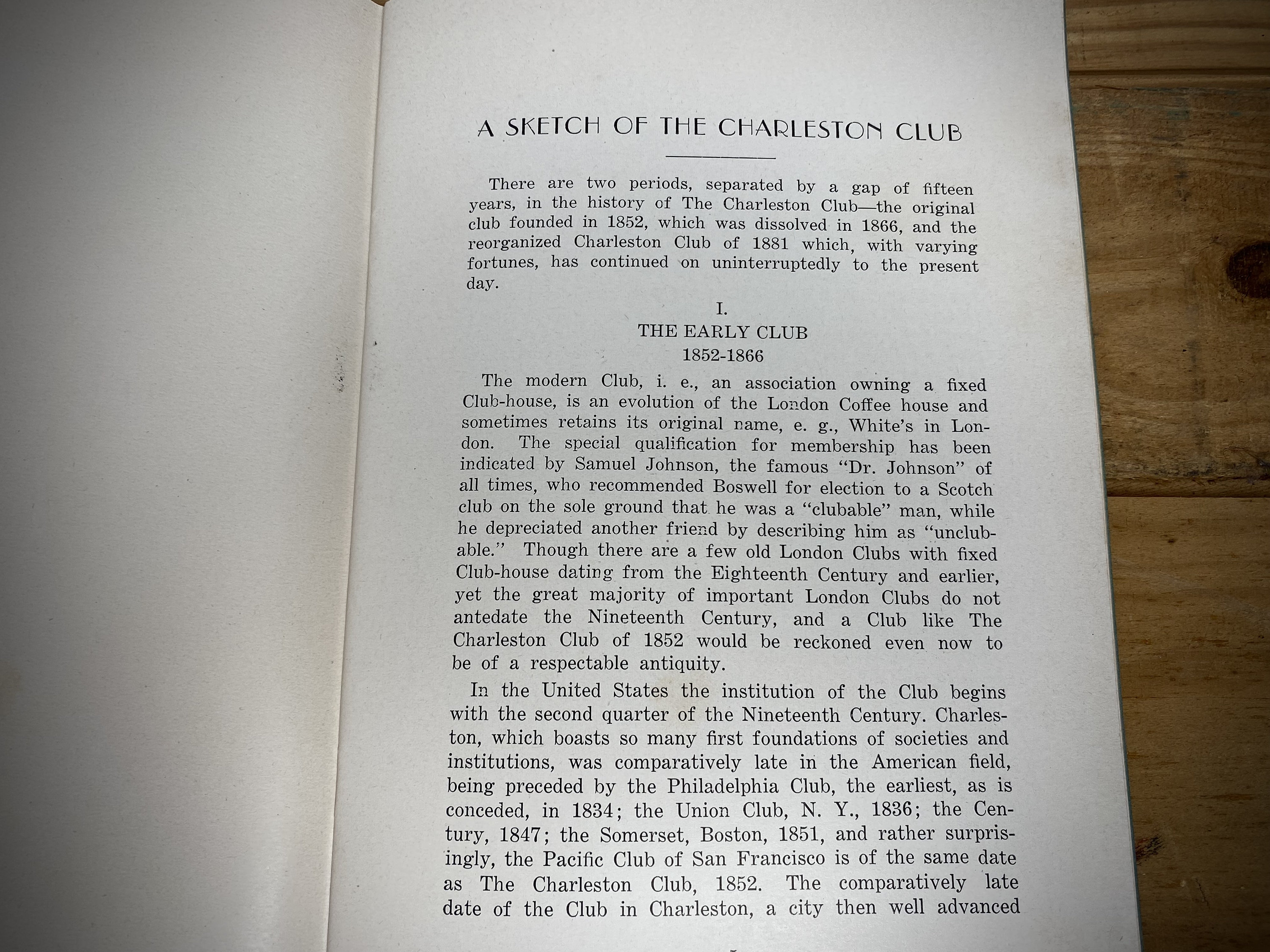 The Charleston Club Est. 1852 Rare Booklet A Sketch of the Charleston ...