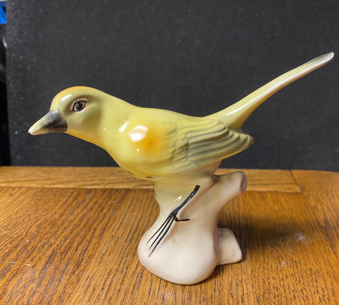 Vintage Yellow Bird Figurine 1950's Marked Japan - Etsy