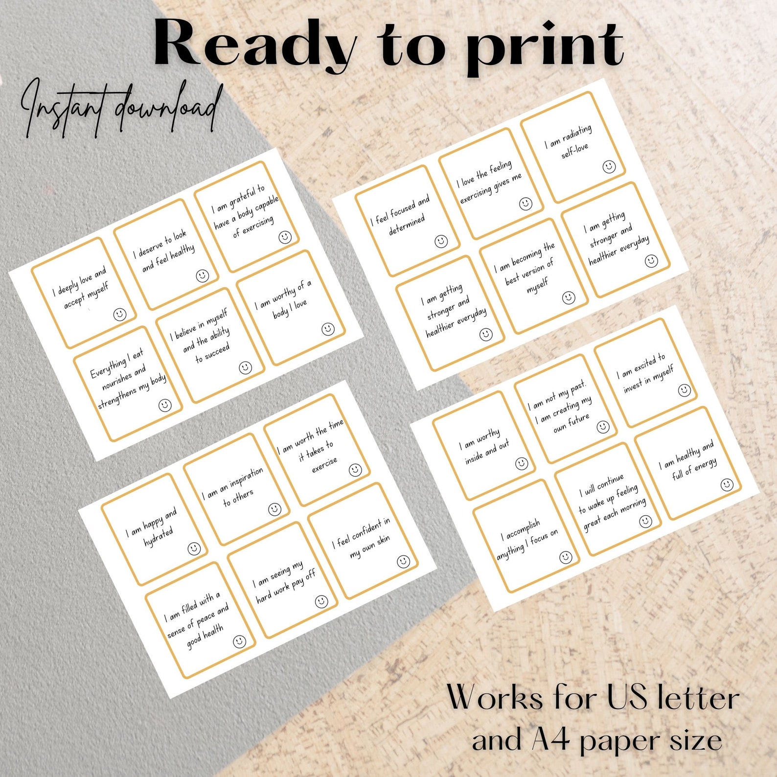 Printable Affirmation Cards, Healthy Mindset Cards, Motivational Cards ...