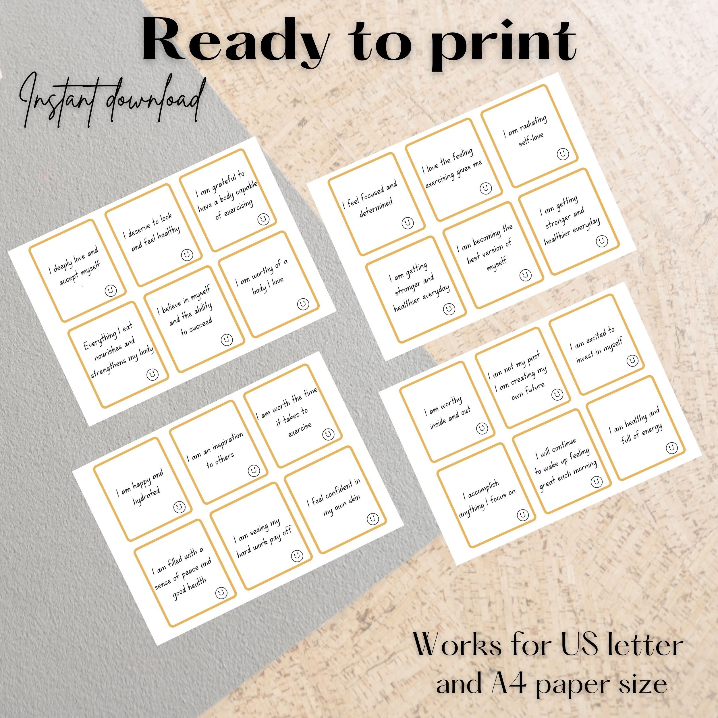 Printable Affirmation Cards, Healthy Mindset Cards, Motivational Cards ...