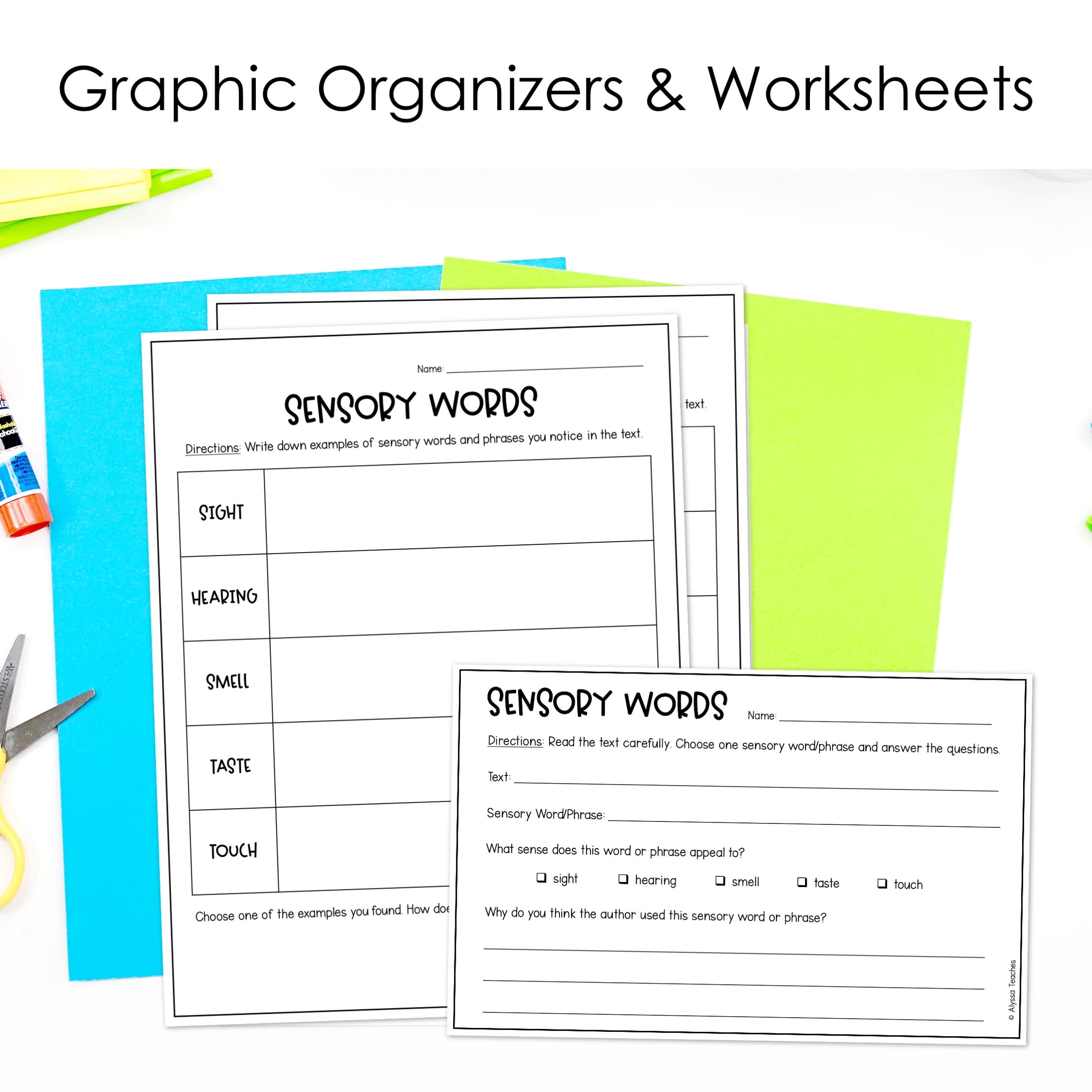 Sensory Words Activities, Sensory Language Worksheets - Etsy