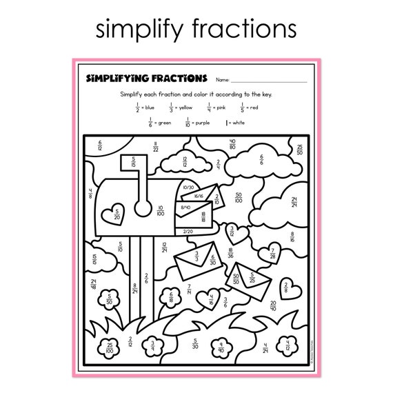 Fraction Color By Number Worksheets Fractions Worksheets Superstar