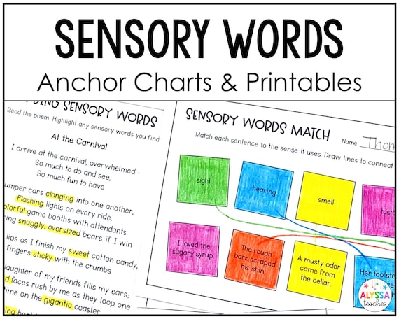 Sensory Language Worksheet Vivid Sensory Language Worksheets 15