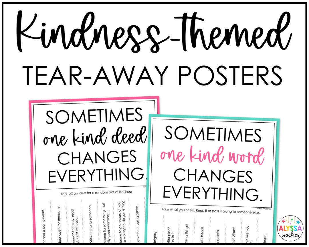 Kindness Posters for Random Acts of Kindness and Compliments - Etsy