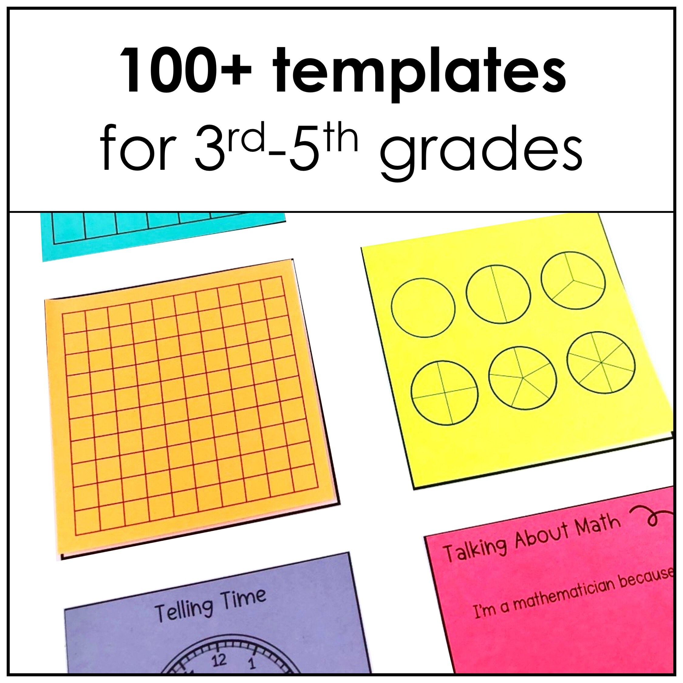 Math Sticky Note Templates BUNDLE, Math Reference Charts BUNDLE, Math ...