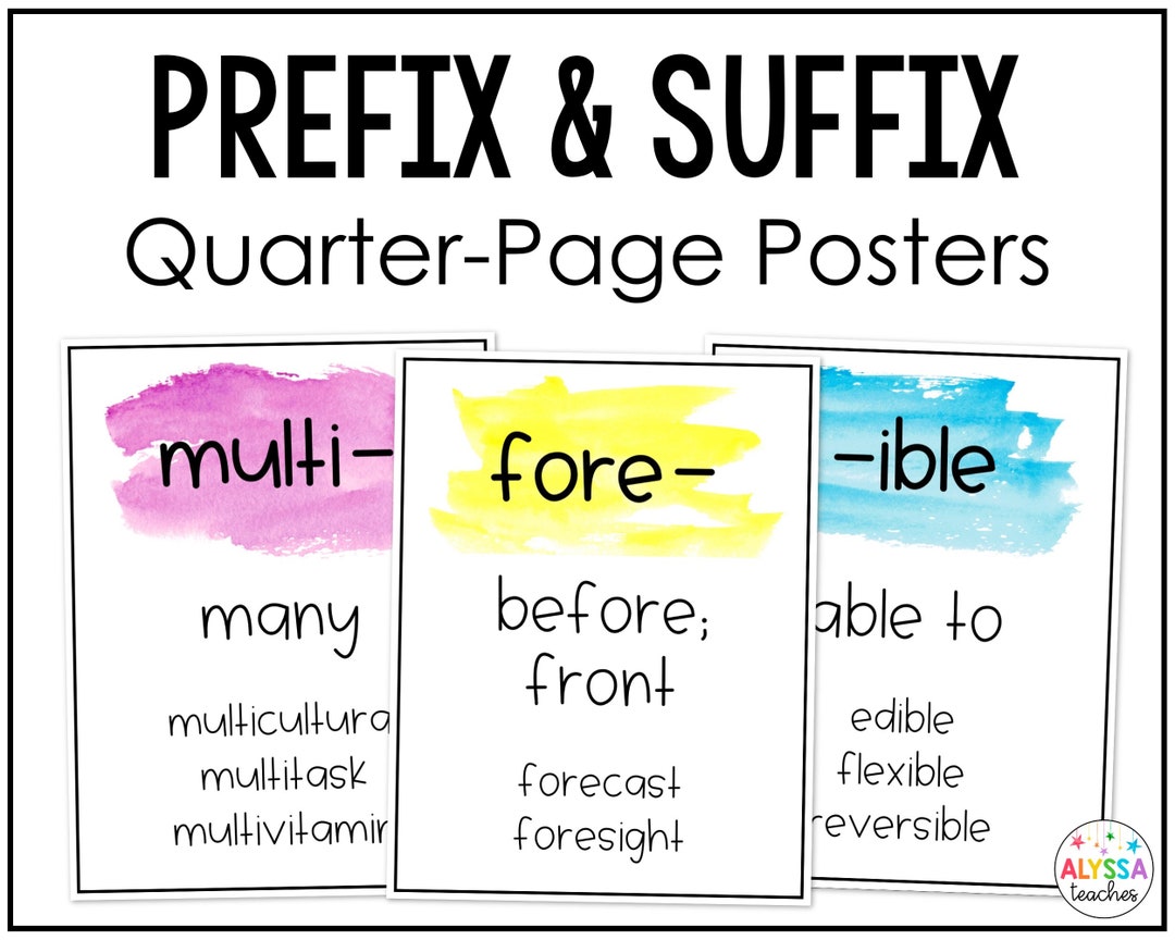 Prefix and Suffix Posters, Affix Posters, Word Analysis Posters - Etsy