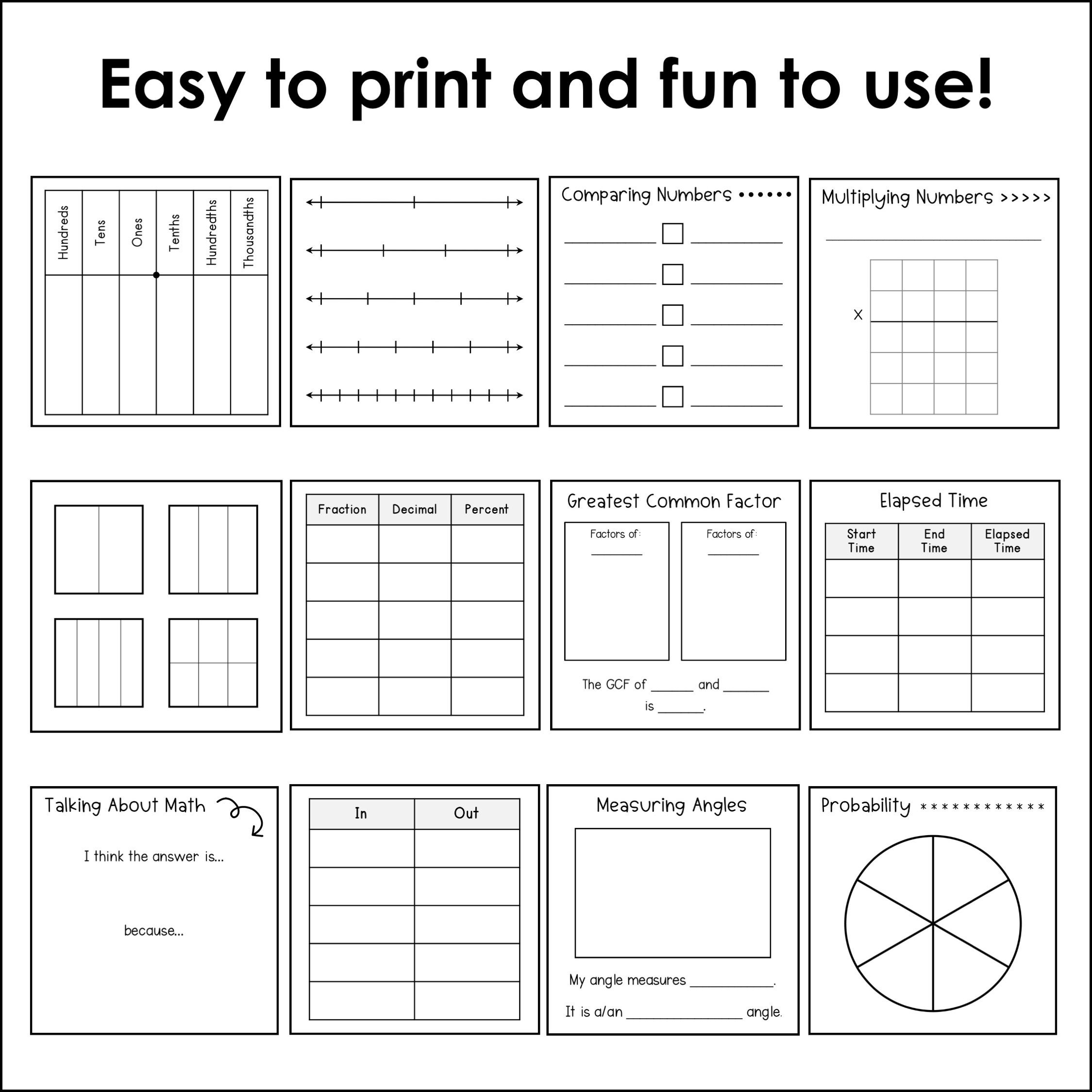 Math Sticky Note Templates Math Sticky Notes - Etsy