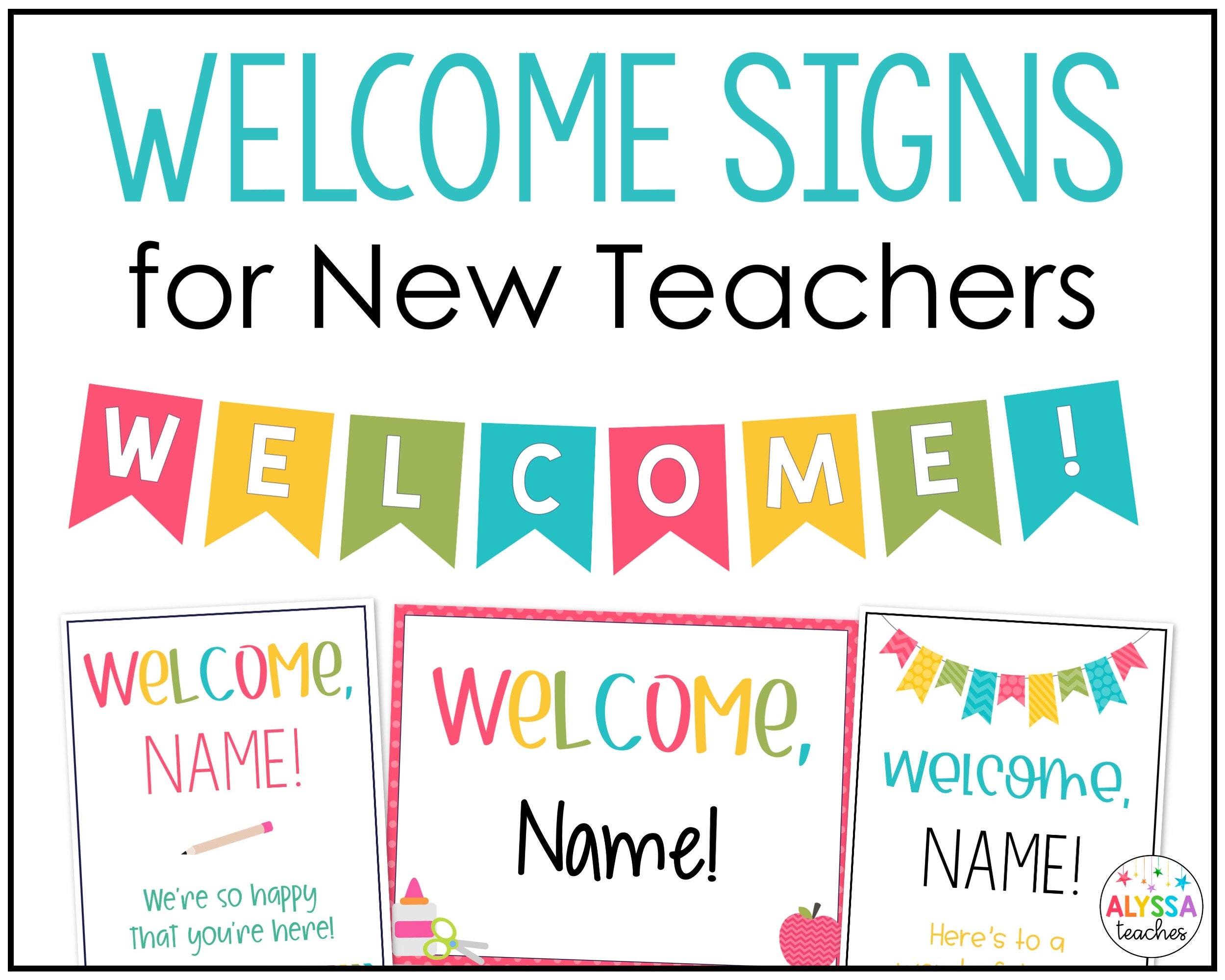 Welcome Teacher Signs for New Teachers and Back to School (editable) - Etsy