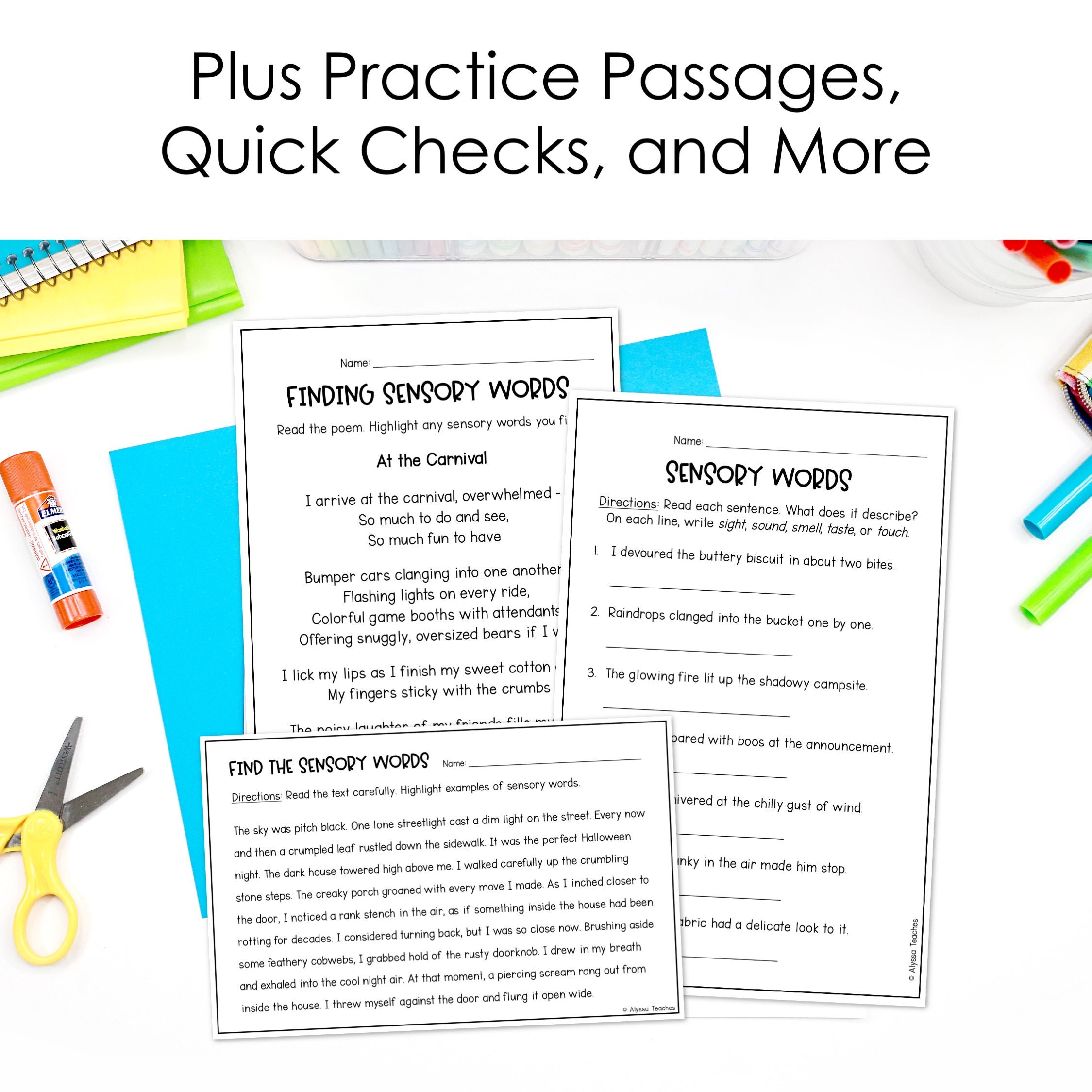 Sensory Words Activities, Sensory Language Worksheets - Etsy