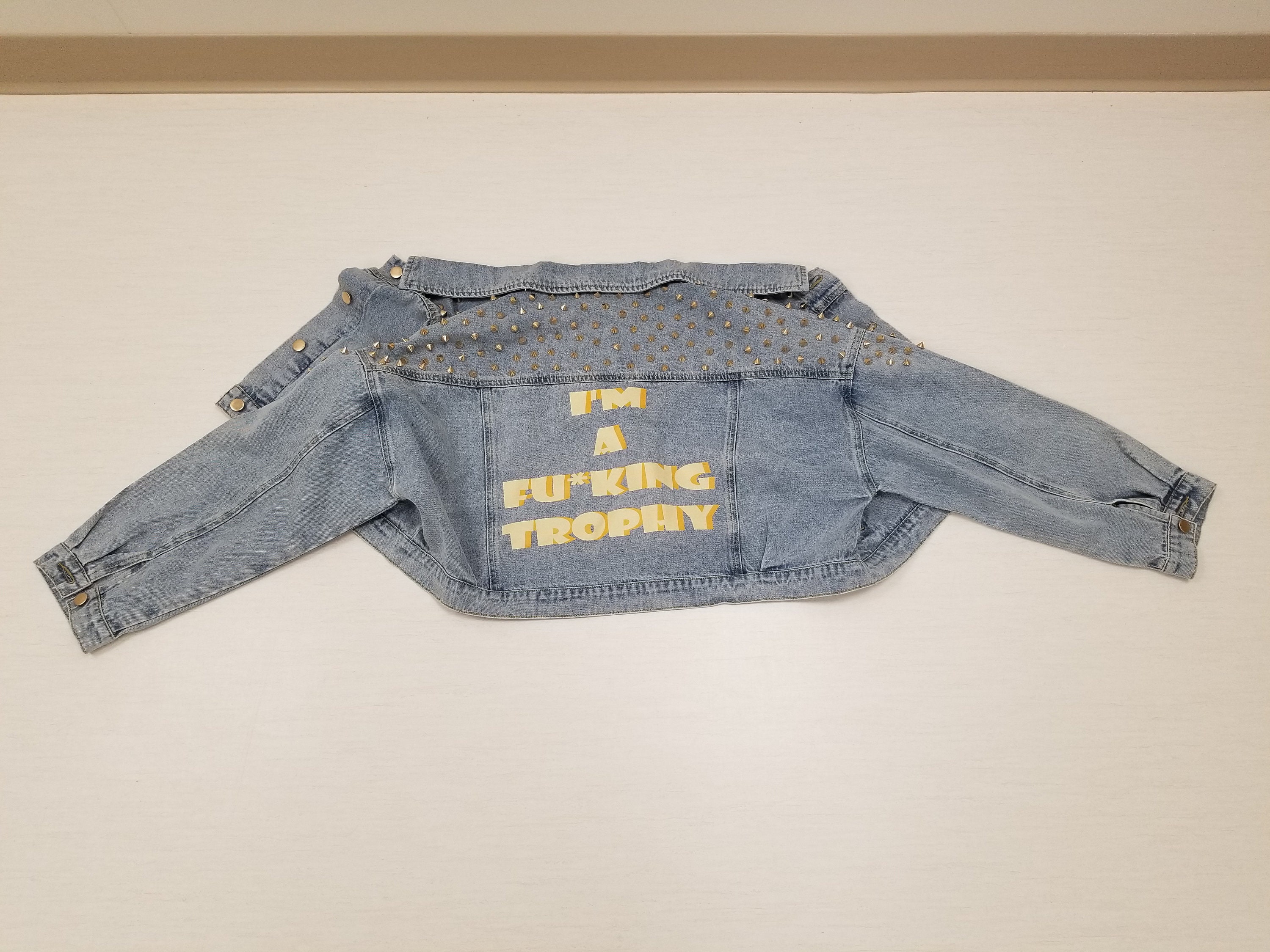 Trophy Girl Jean Jacket (know Your Worth) - Etsy