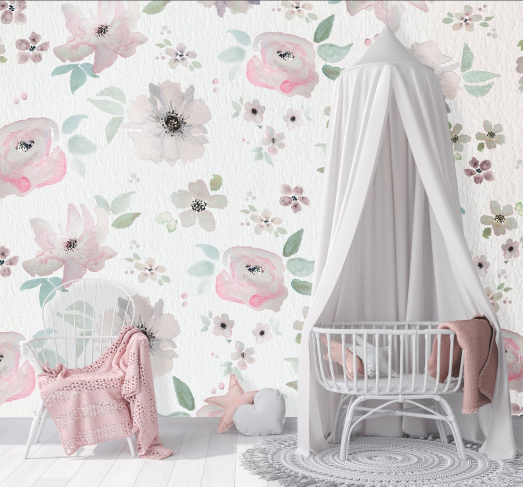 Purple Ella Kids Wallpaper Wall Mural, - Etsy