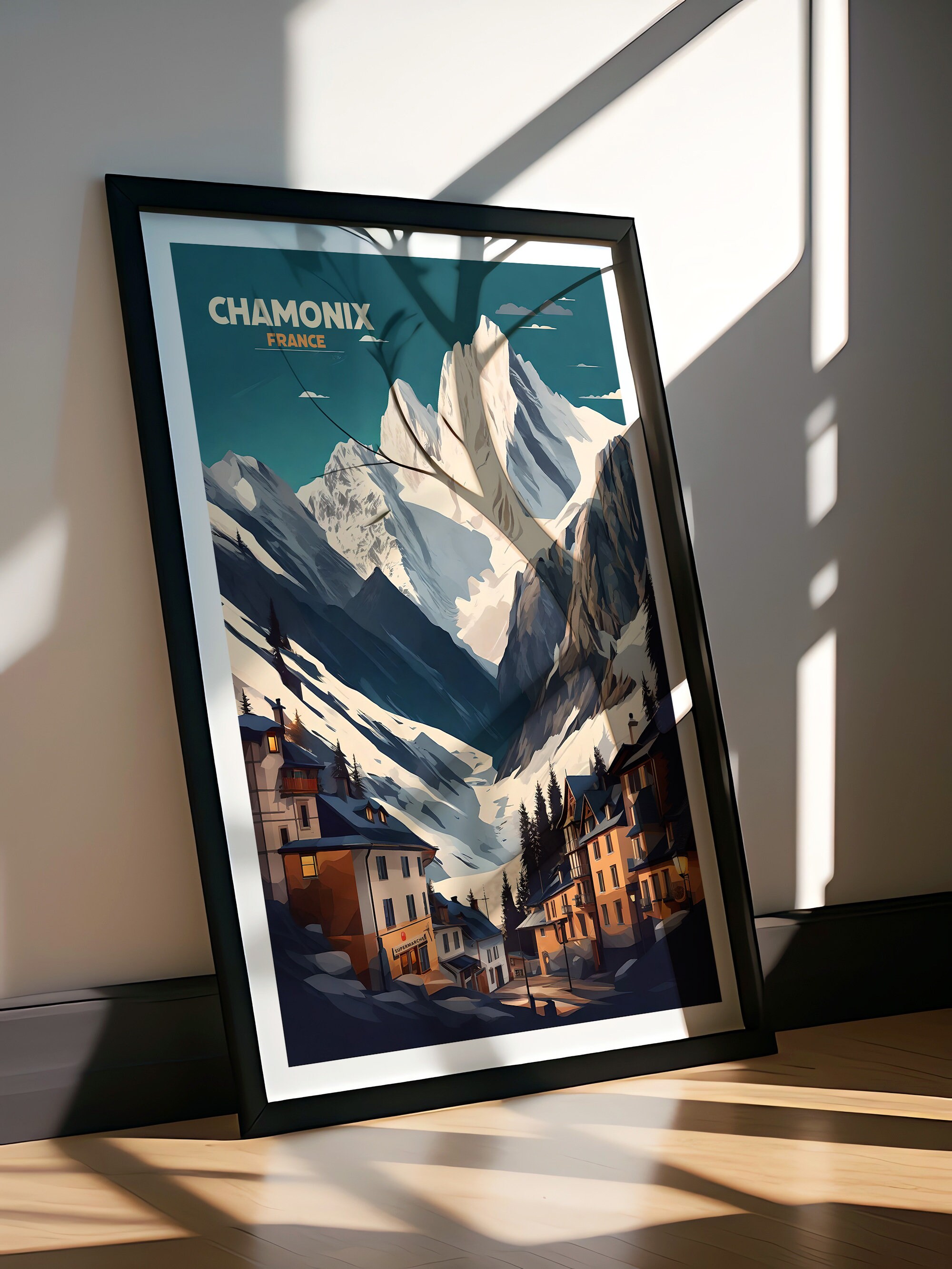 Chamonix Travel Poster Mont Blanc Print Perfect for Home Decor and ...