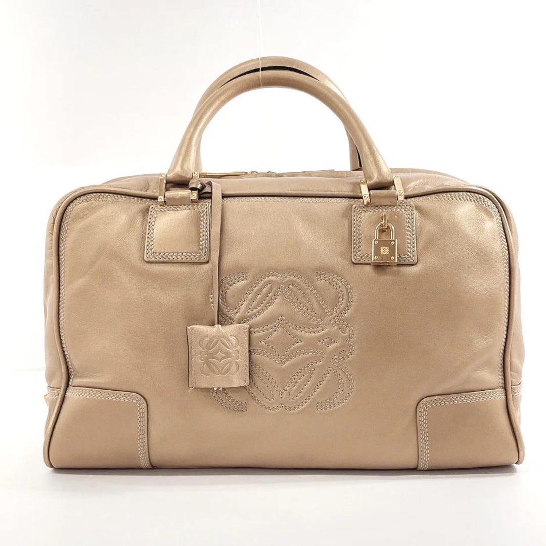 Vintage LOEWE Amazona 36 Boston Bag Gold Leather - Etsy