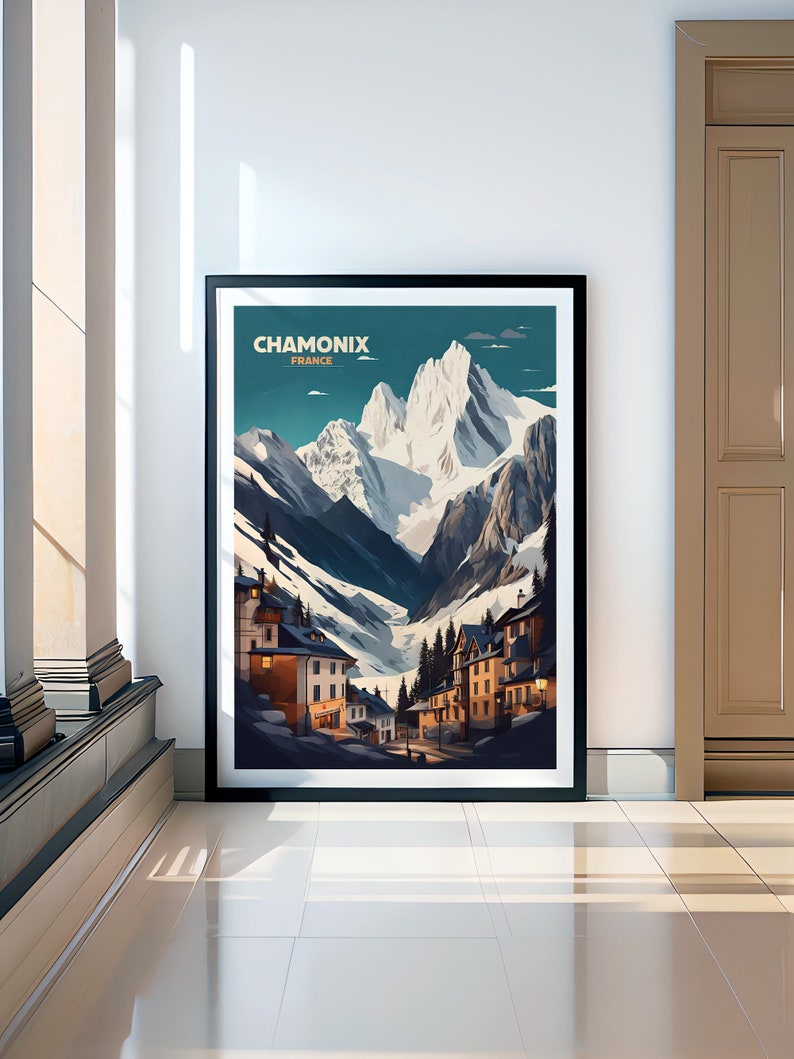 Chamonix Travel Poster Mont Blanc Print Perfect for Home Decor and ...