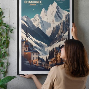 Chamonix Travel Poster Mont Blanc Print Perfect for Home Decor and ...
