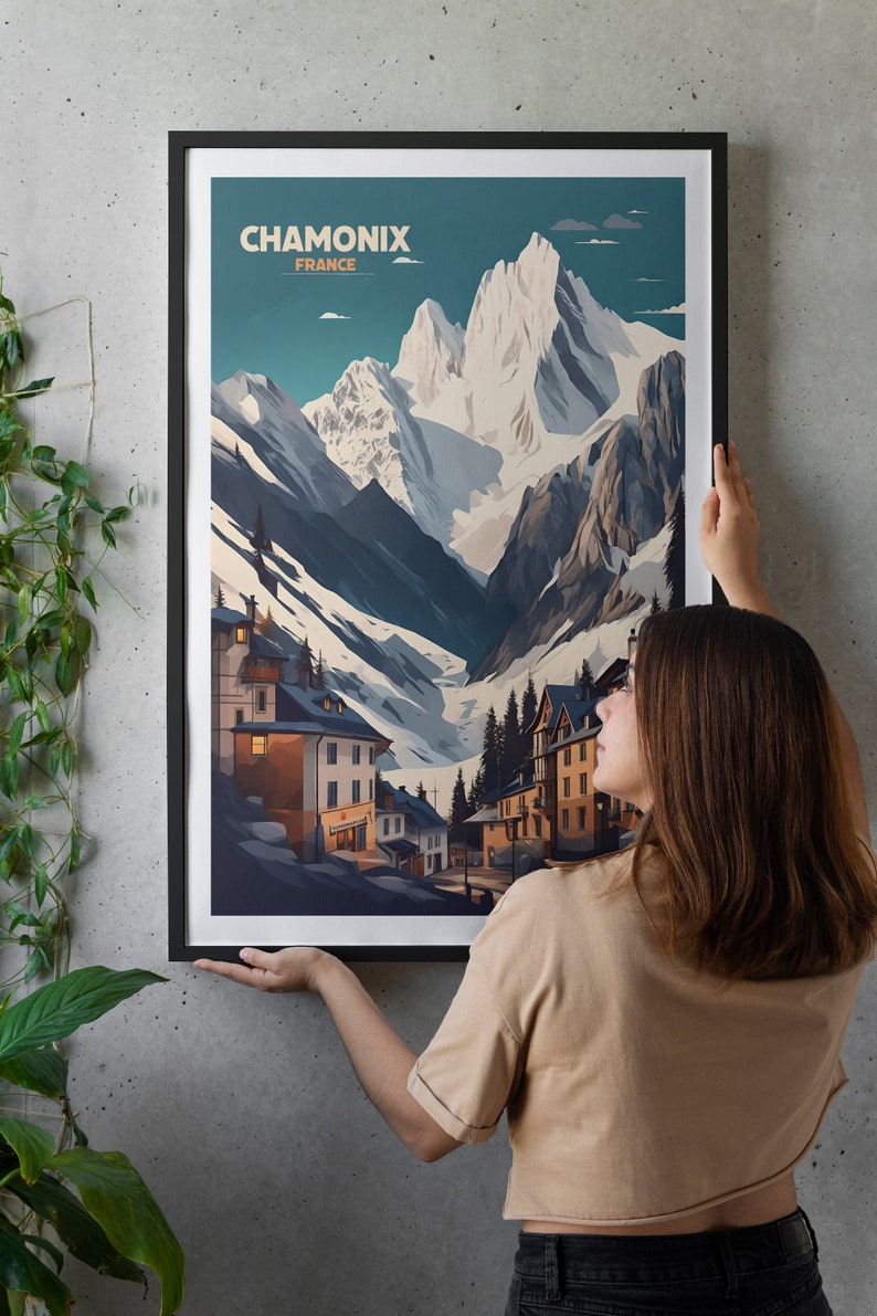 Chamonix Travel Poster Mont Blanc Print Perfect for Home Decor and ...