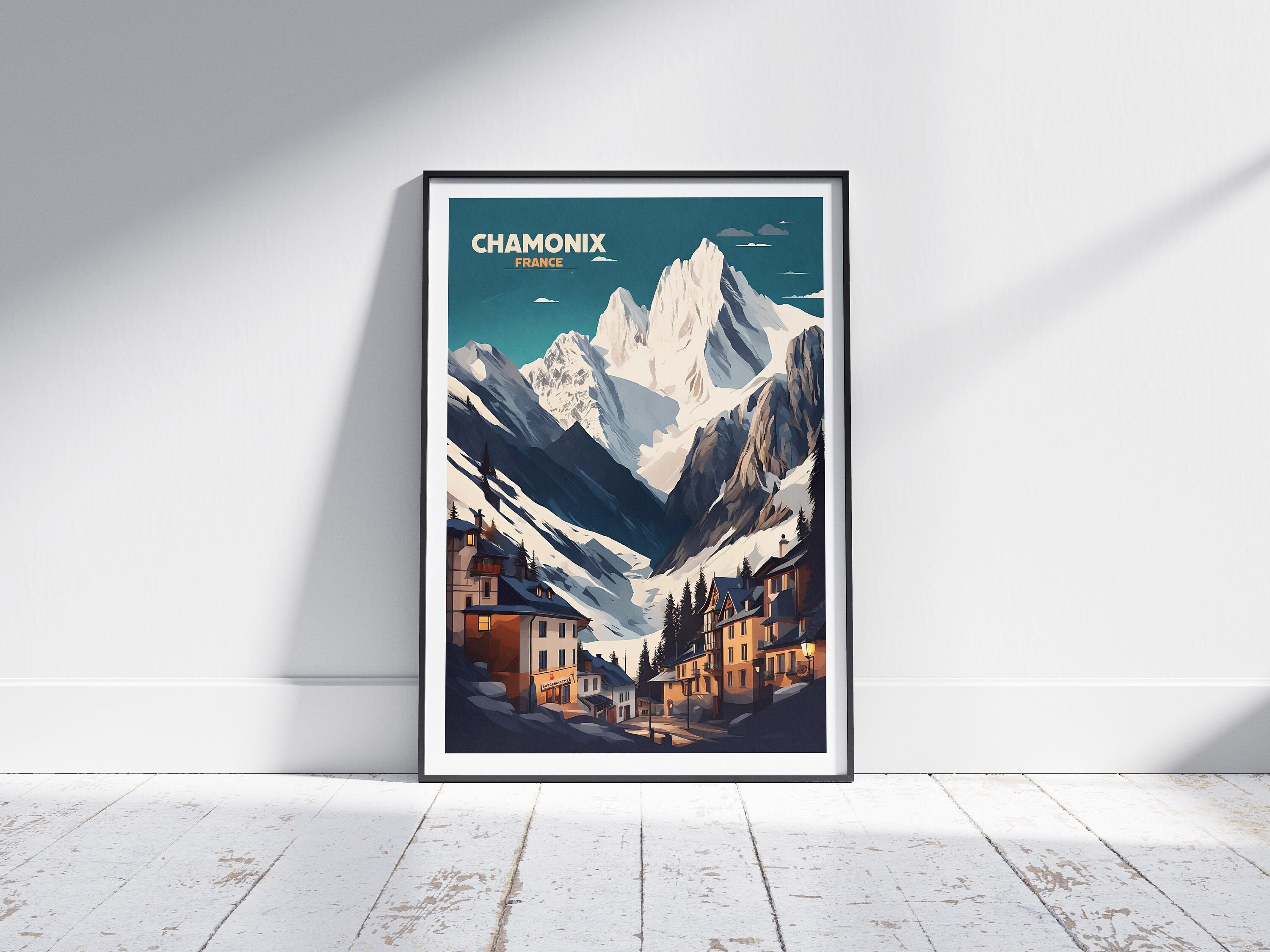 Chamonix Travel Poster Mont Blanc Print Perfect for Home Decor and ...