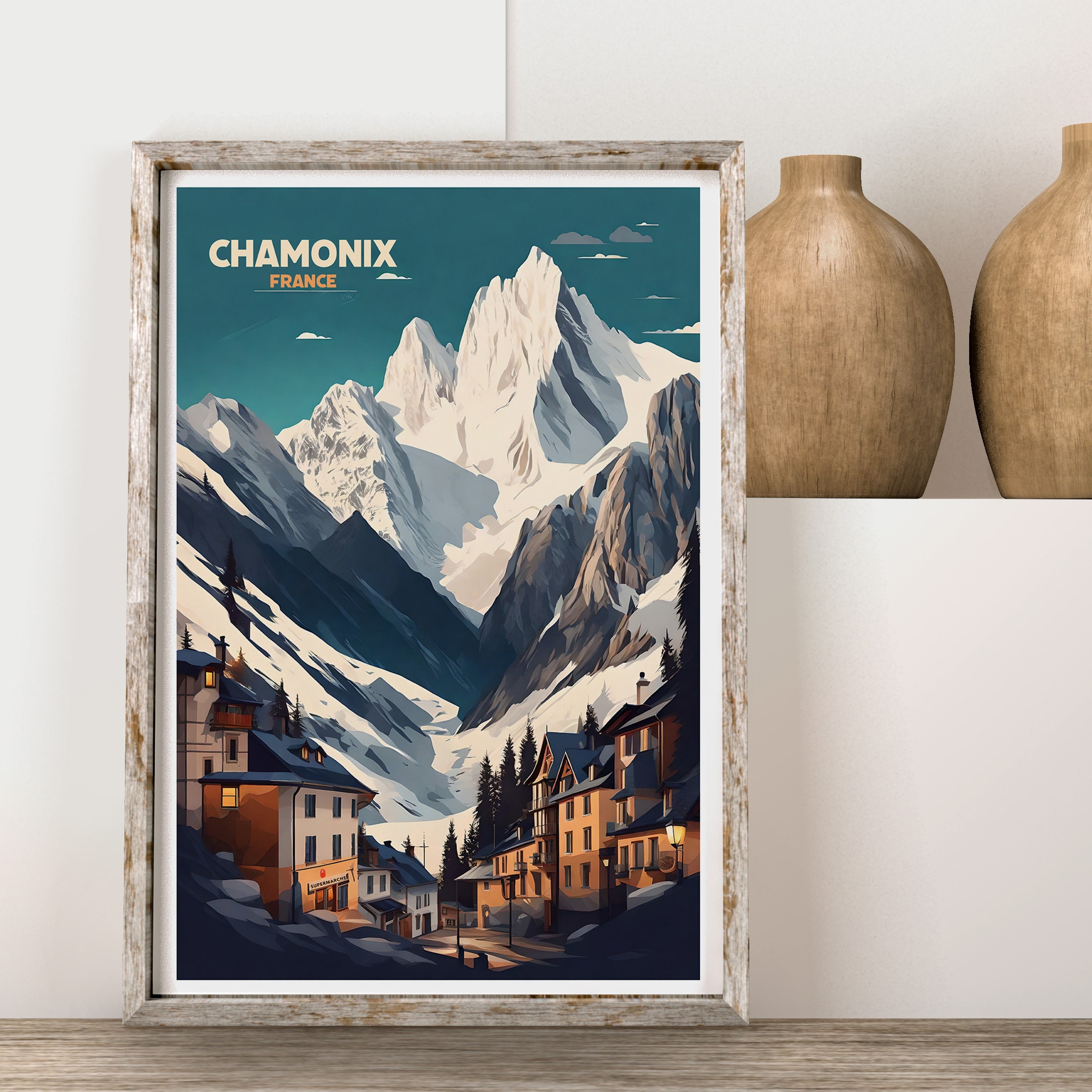 Chamonix Travel Poster Mont Blanc Print Perfect for Home Decor and ...