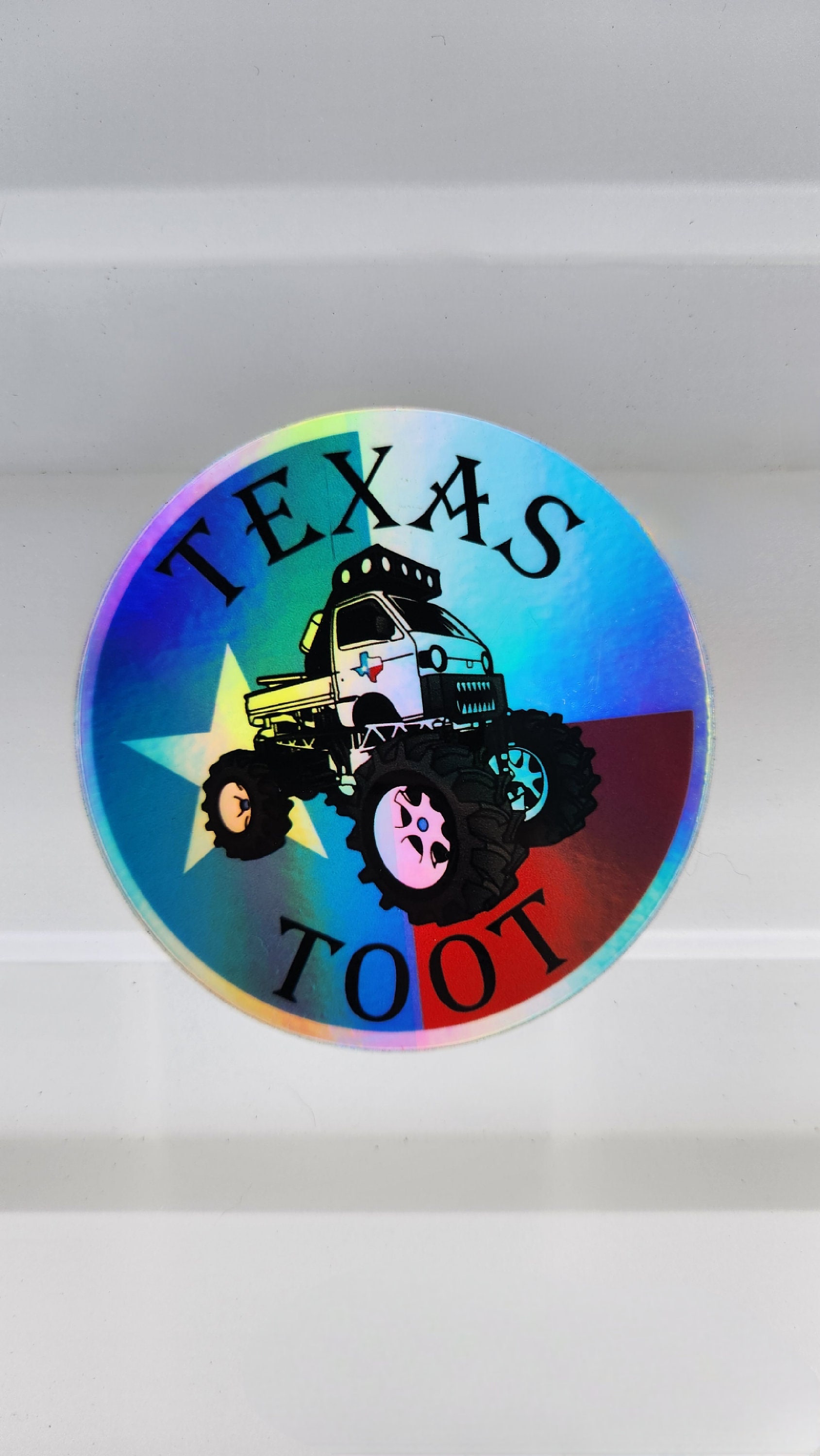 Texas Toot Holographic 3x3 Round Sticker - Etsy