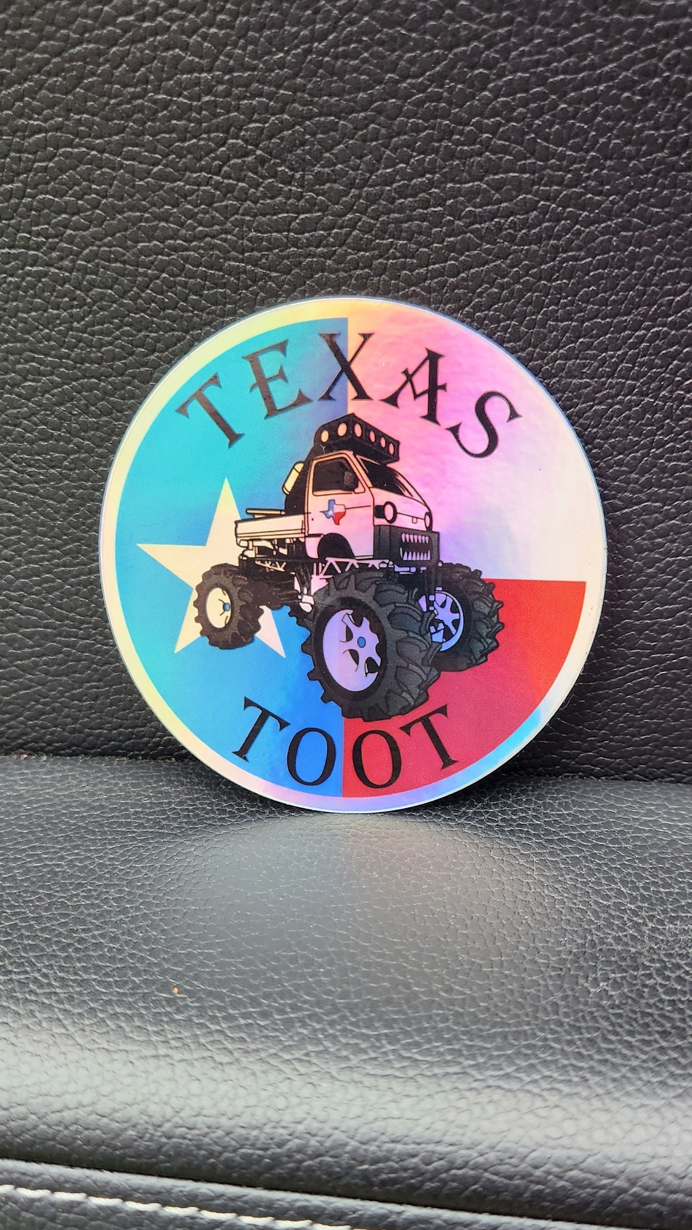 Texas Toot Holographic 3x3 Round Sticker - Etsy