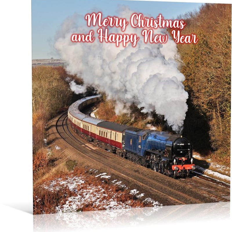 Train Christmas Card - Etsy UK