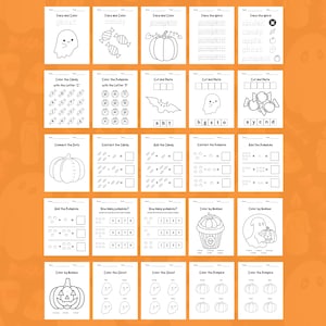 Halloween Worksheet Packet - Etsy