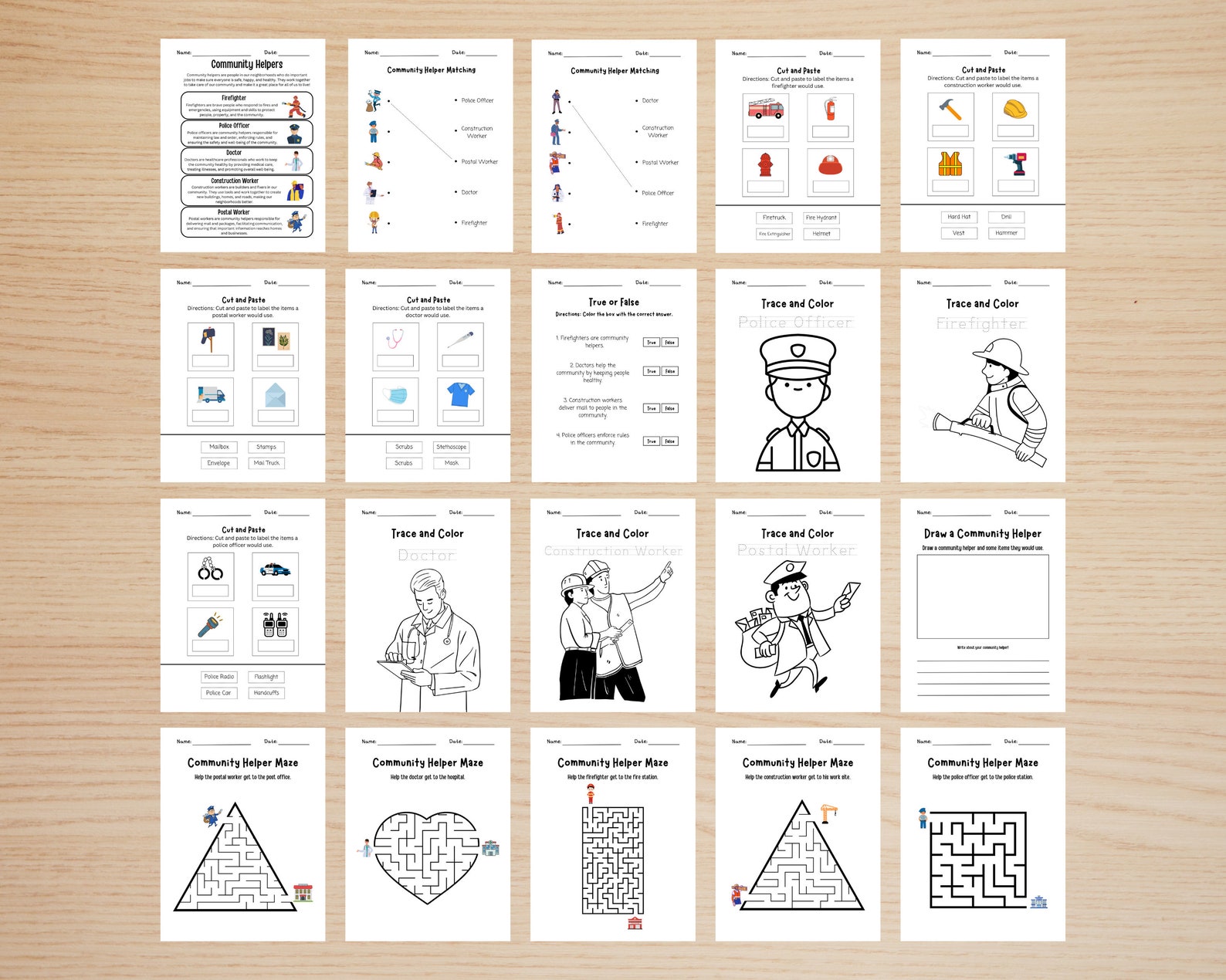 Community Helper Printables | Community Helpers Worksheet Packet ...