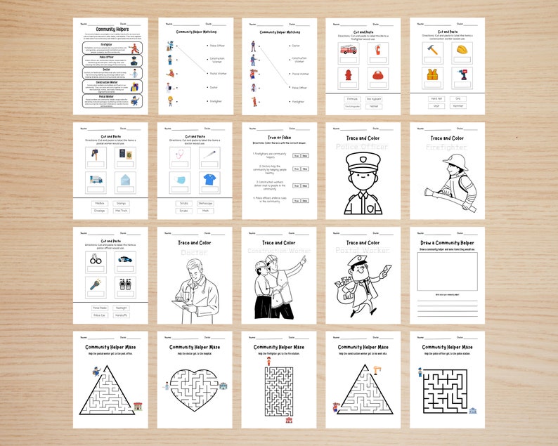 Community Helper Printables | Community Helpers Worksheet Packet ...