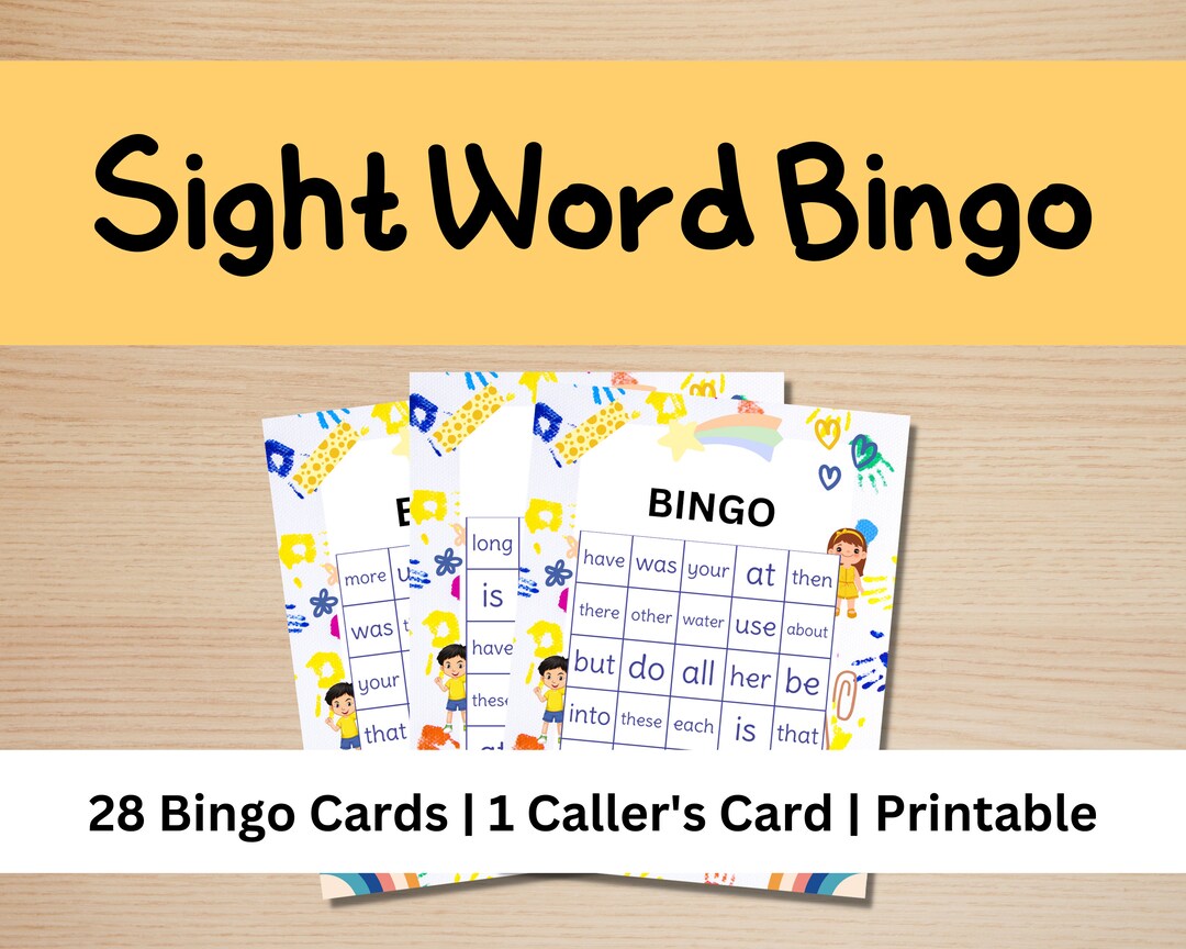 Sight Word Bingo Printable Classroom Activity First Grade - Etsy