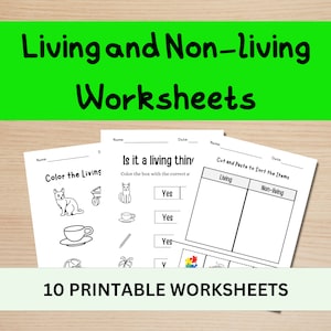 Living and Non-living Worksheets | First Grade Science Activity ...