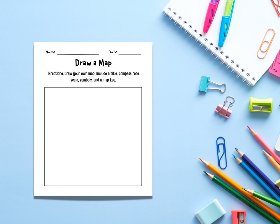 Parts of a Map Worksheet Packet | Printable Map Worksheets | Homeschool ...