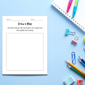 Parts of a Map Worksheet Packet | Printable Map Worksheets | Homeschool ...