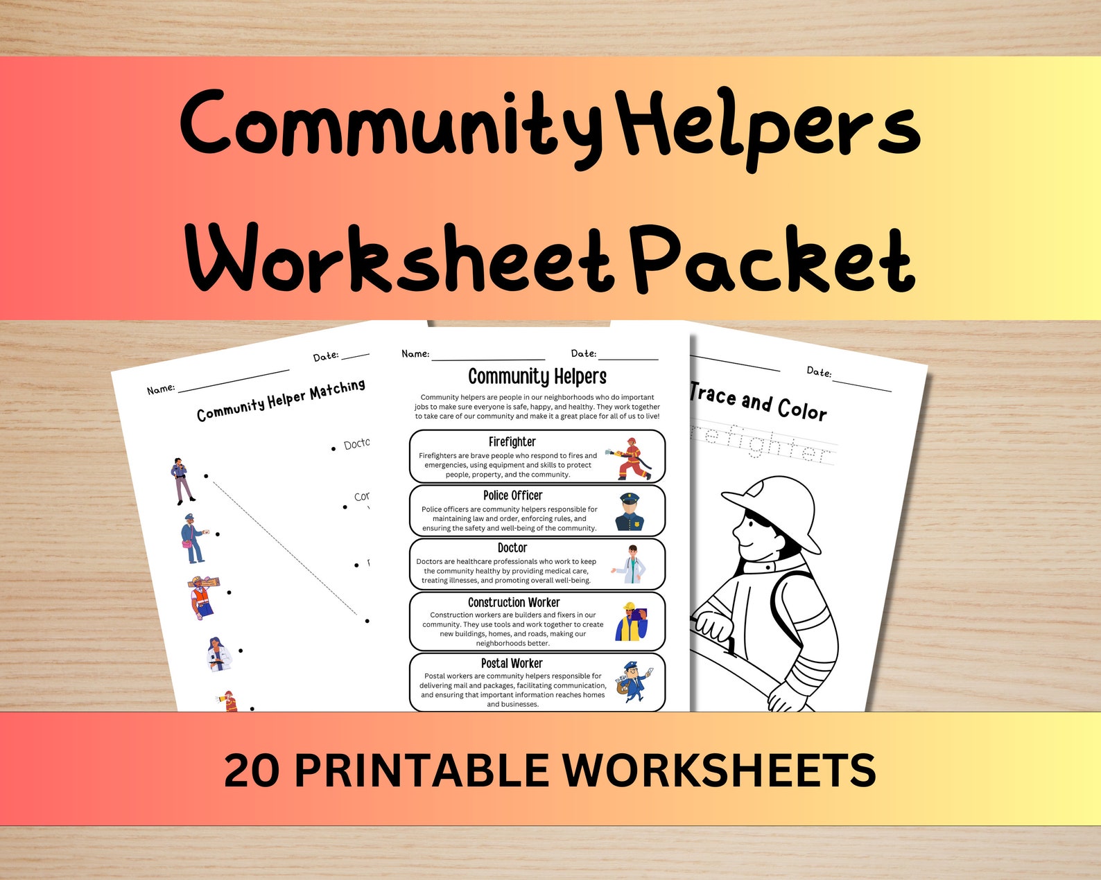 Community Helper Printables | Community Helpers Worksheet Packet ...