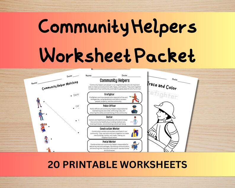 Community Helper Printables | Community Helpers Worksheet Packet ...