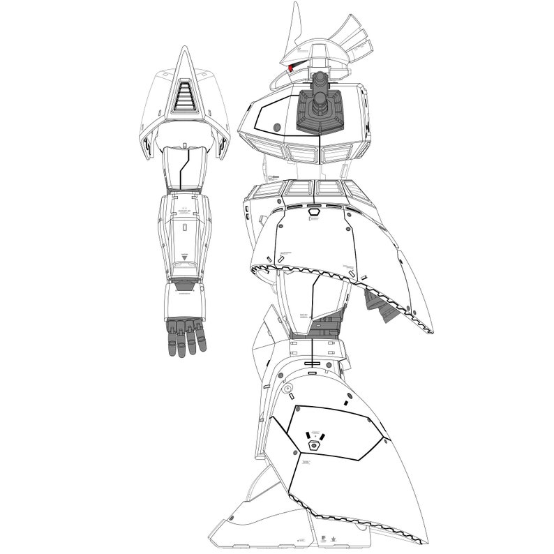 Gundam Poster_gundam_ms-14a GELGOOG Custom Poster Art Technical Drawing ...