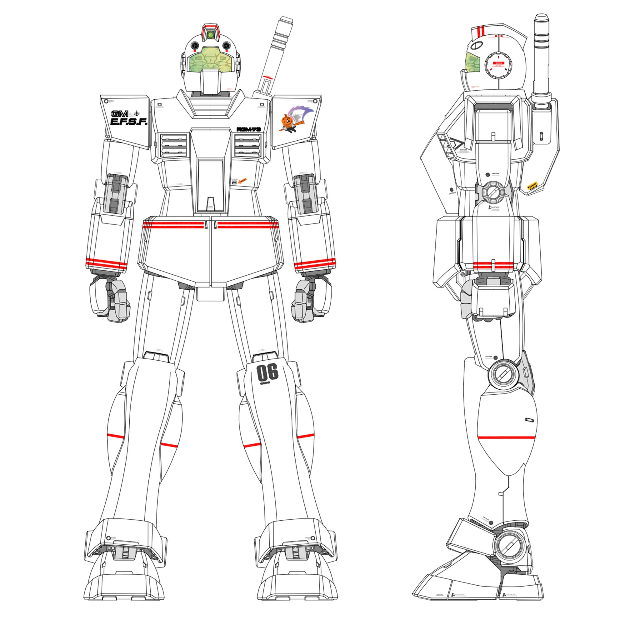 Gundam RGM-79GM Blueprint Poster | Technical Line Art Print - Etsy