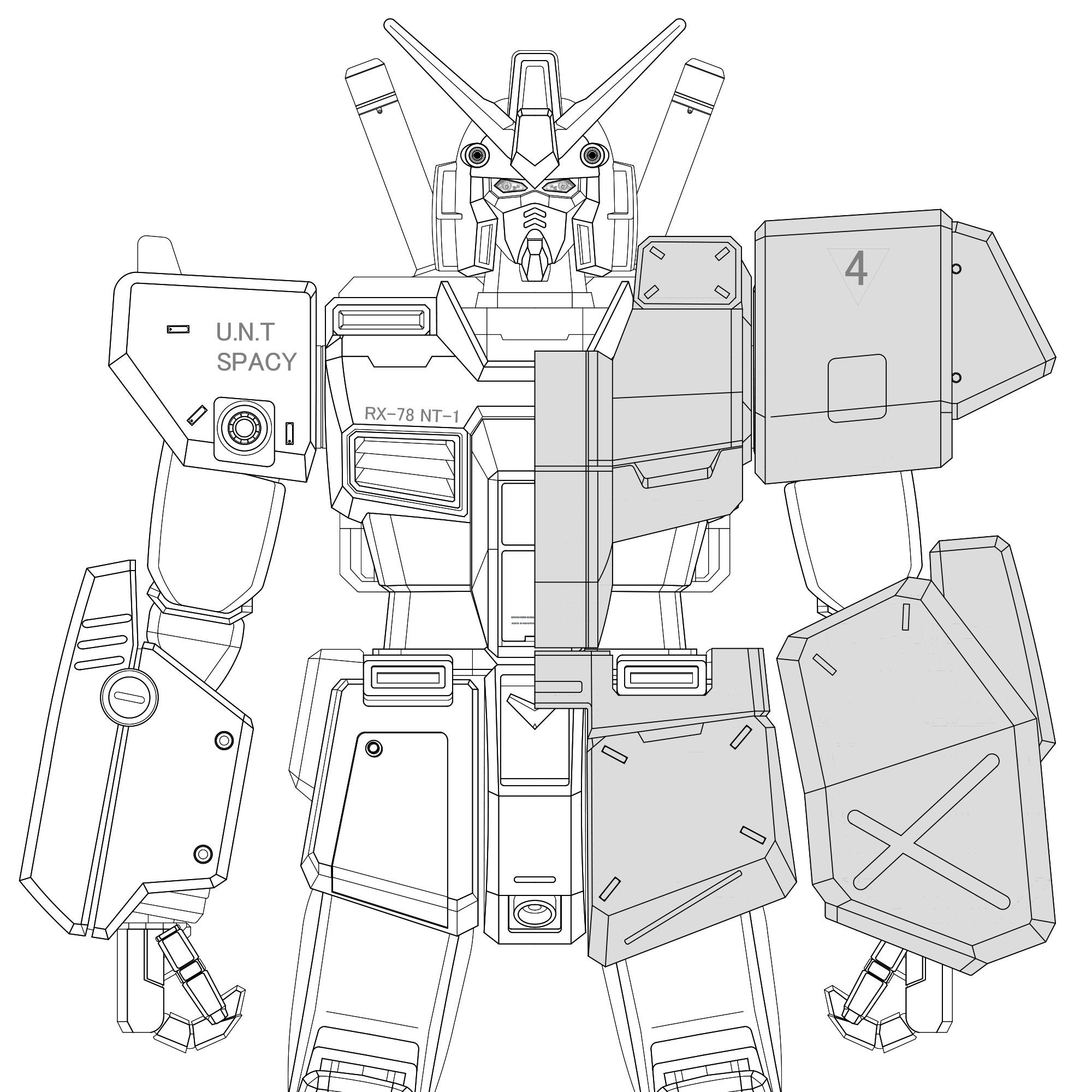 Gundam RX-79 NT-1 Blueprint Poster | Custom Mecha Line Art - Etsy