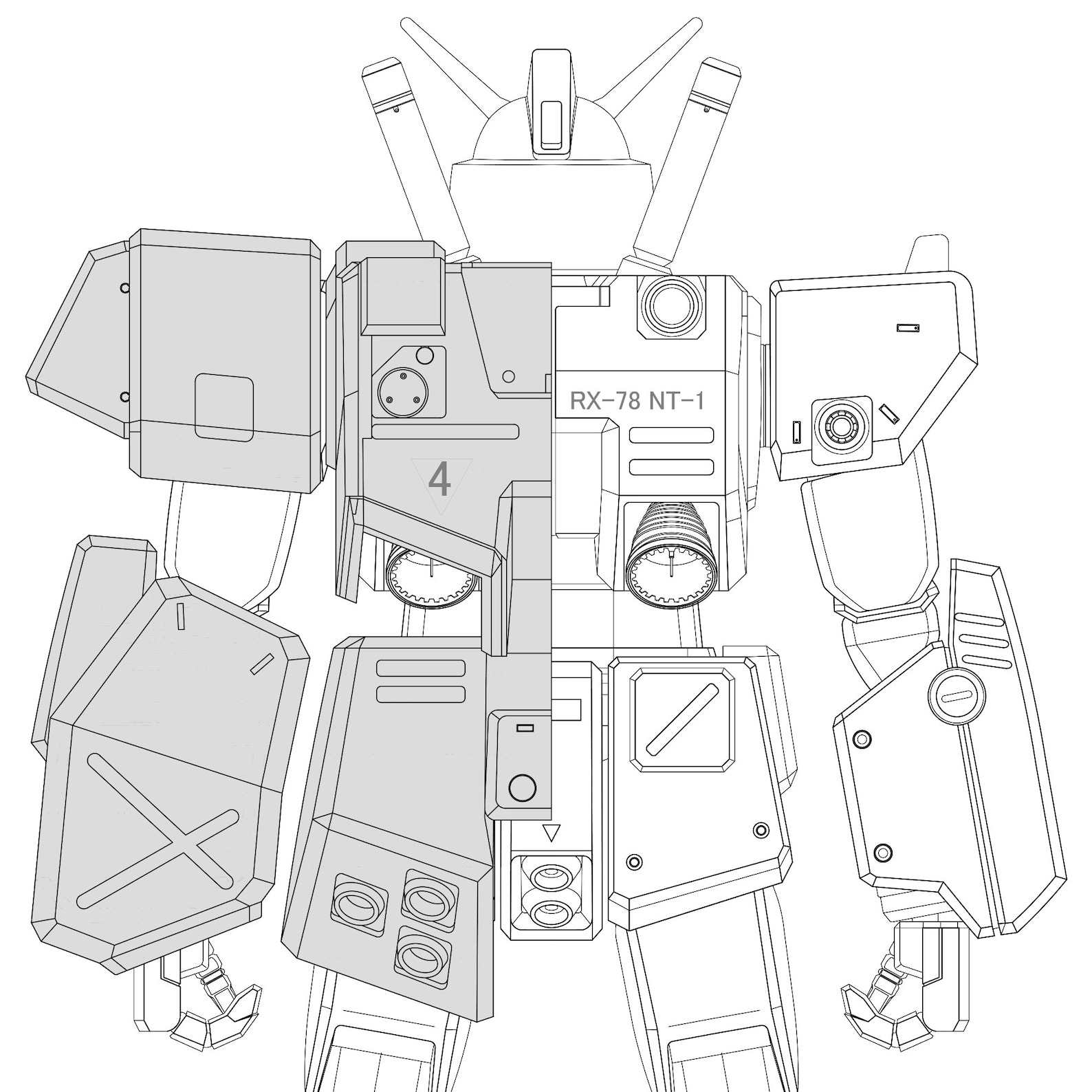 Gundam RX-79 NT-1 Blueprint Poster | Custom Mecha Line Art - Etsy