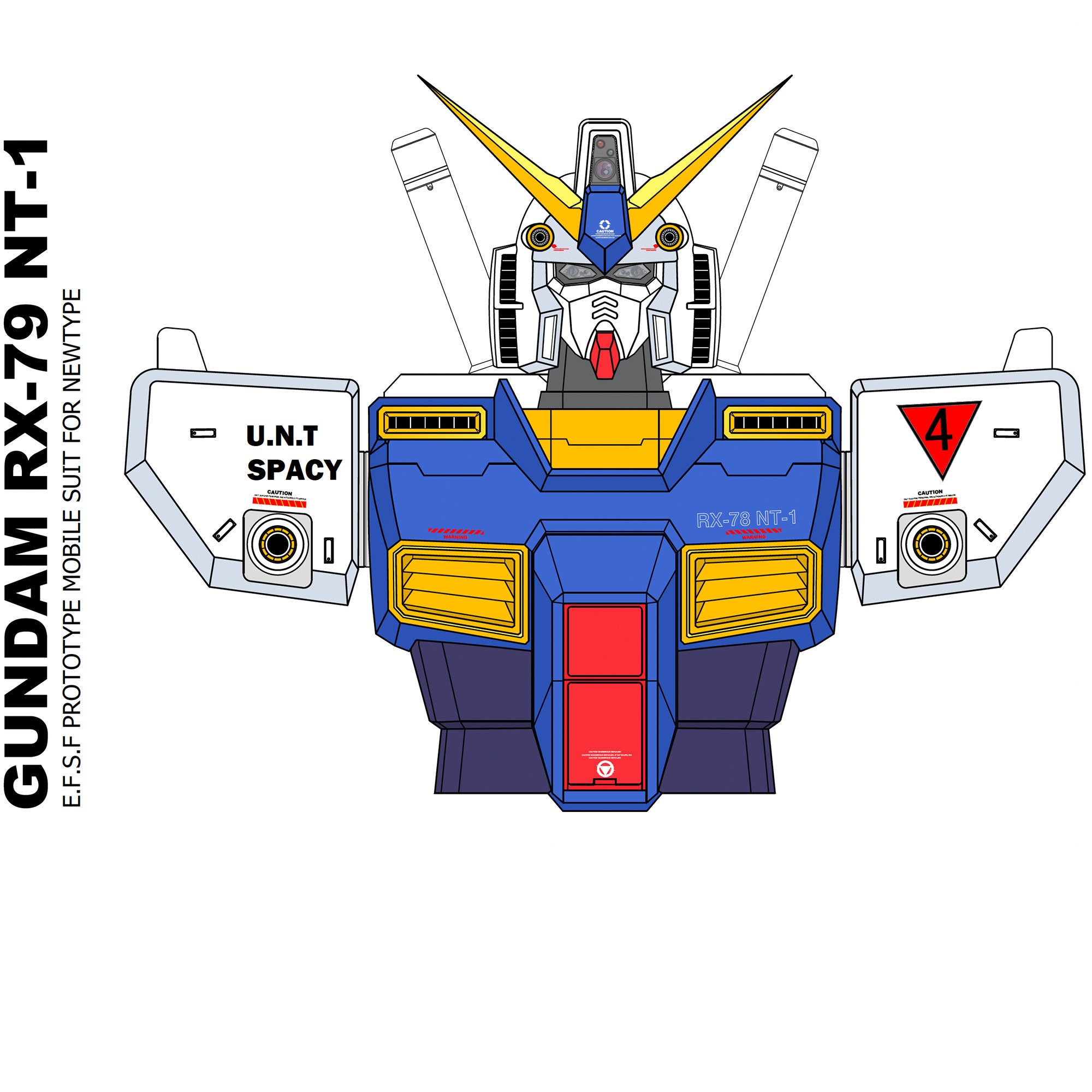 Gundam Busts Technical Drawing Poster | Custom Fan Art Print - Etsy