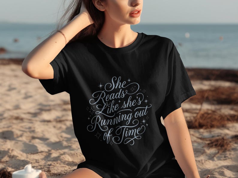 She Reads Like Shes Running Out of Time PNG, Book Lover Quote (digital ...