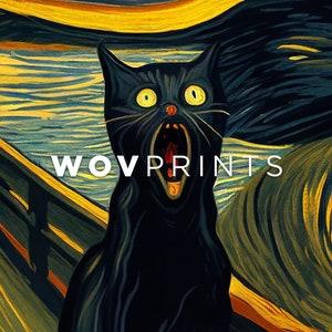 Edvard Munch the Scream Cat Print, Funny Cat Print, Edvard Munch Cat ...
