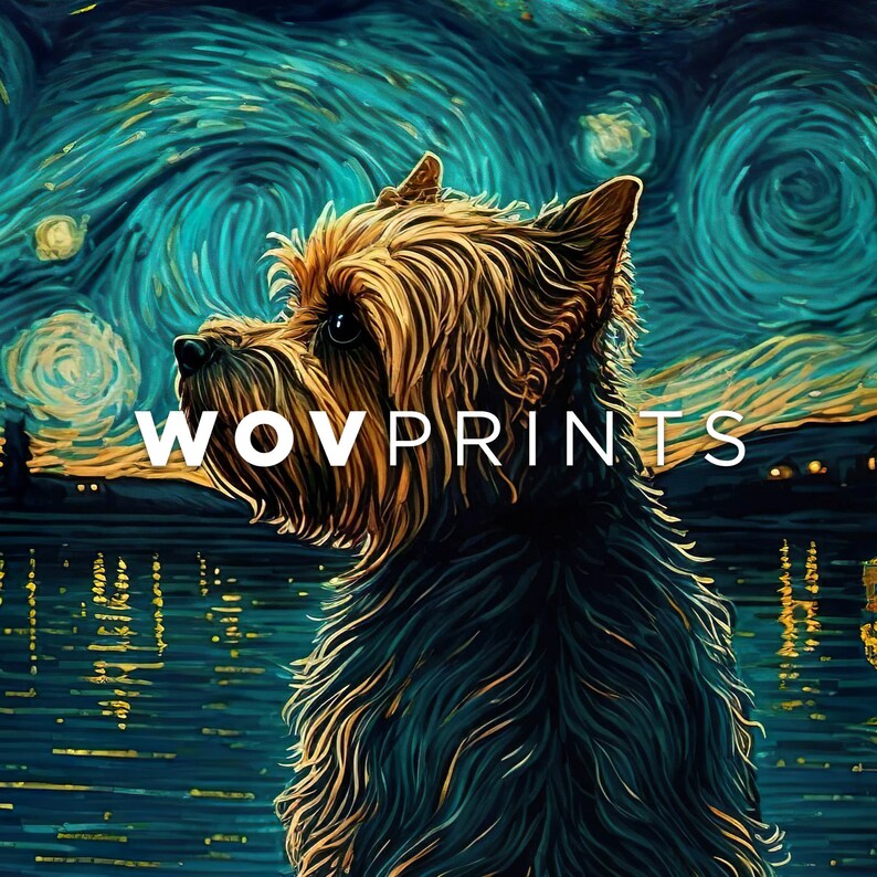 Vincent Van Gogh's the Starry Night Dog Print Yorkshire - Etsy