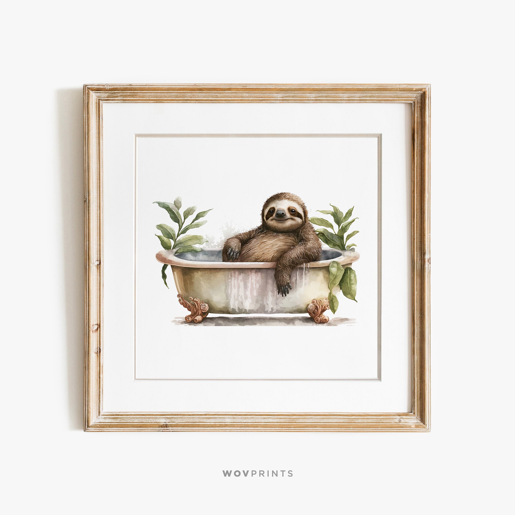 Sloth Set of 2 Prints, Sloth Printable, Funny Bathroom Art, Toilet ...